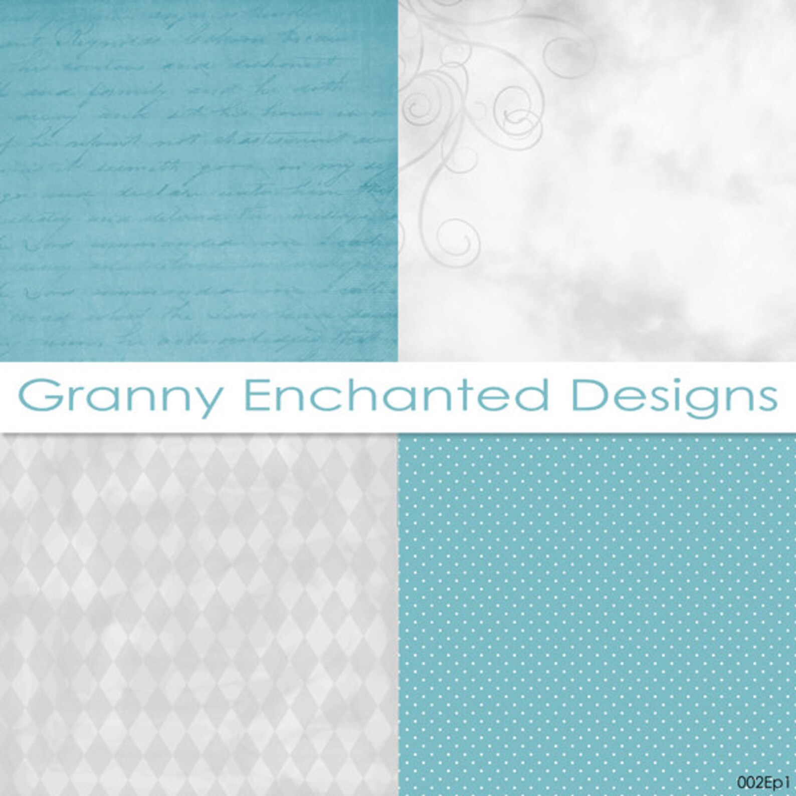 12 Digital Papers - Teal, Gray, and Pink/red in Soft Patterns for ...