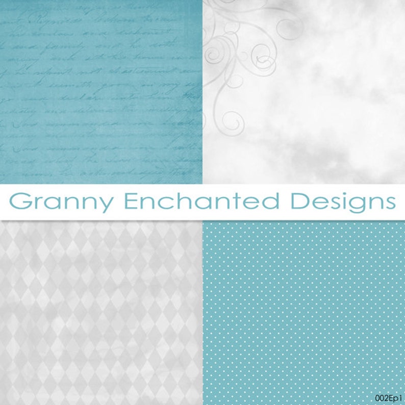 12 Digital Papers - Teal, Gray, and Pink/red in Soft Patterns for ...