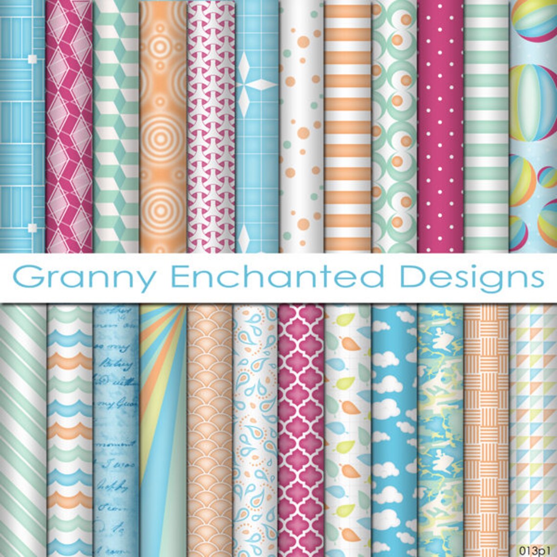 Bright Day: 24 Digital Papers– in Bright Summer and Spring Colored ...