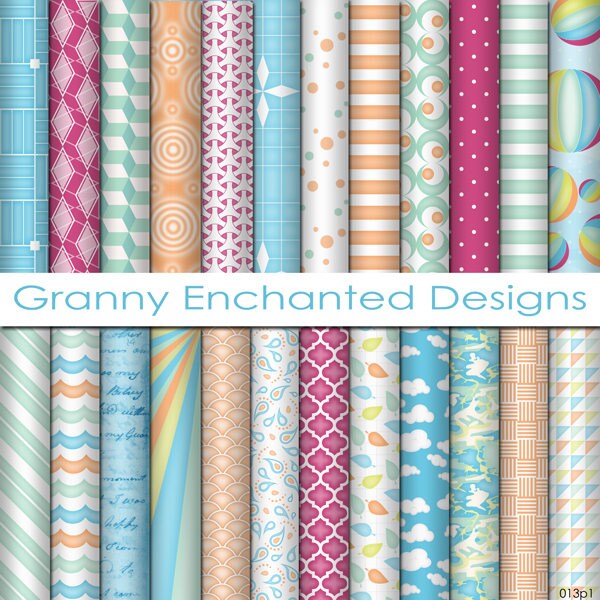 Bright Day: 24 Digital Papers– in Bright Summer and Spring Colored ...