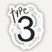 Enneagram Type 3 Sticker || Three Decal || Laptop, Water Bottle ...