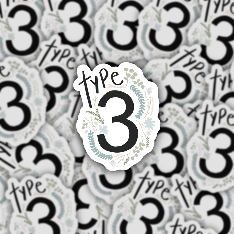 Enneagram Type 3 Sticker || Three Decal || Laptop, Water Bottle ...