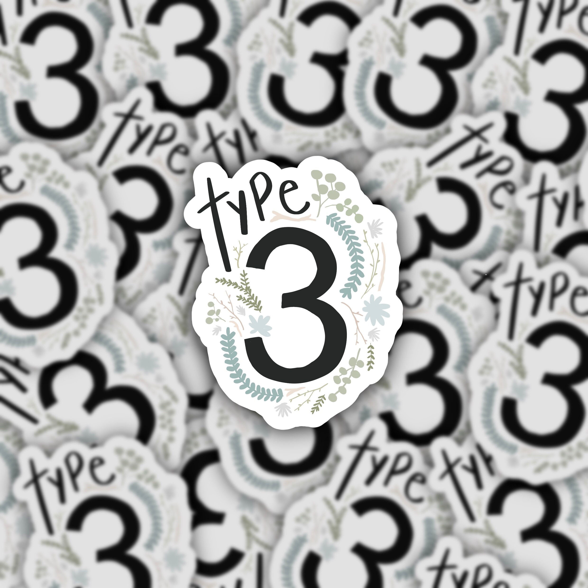 Enneagram Type 3 Sticker || Three Decal || Laptop, Water Bottle ...