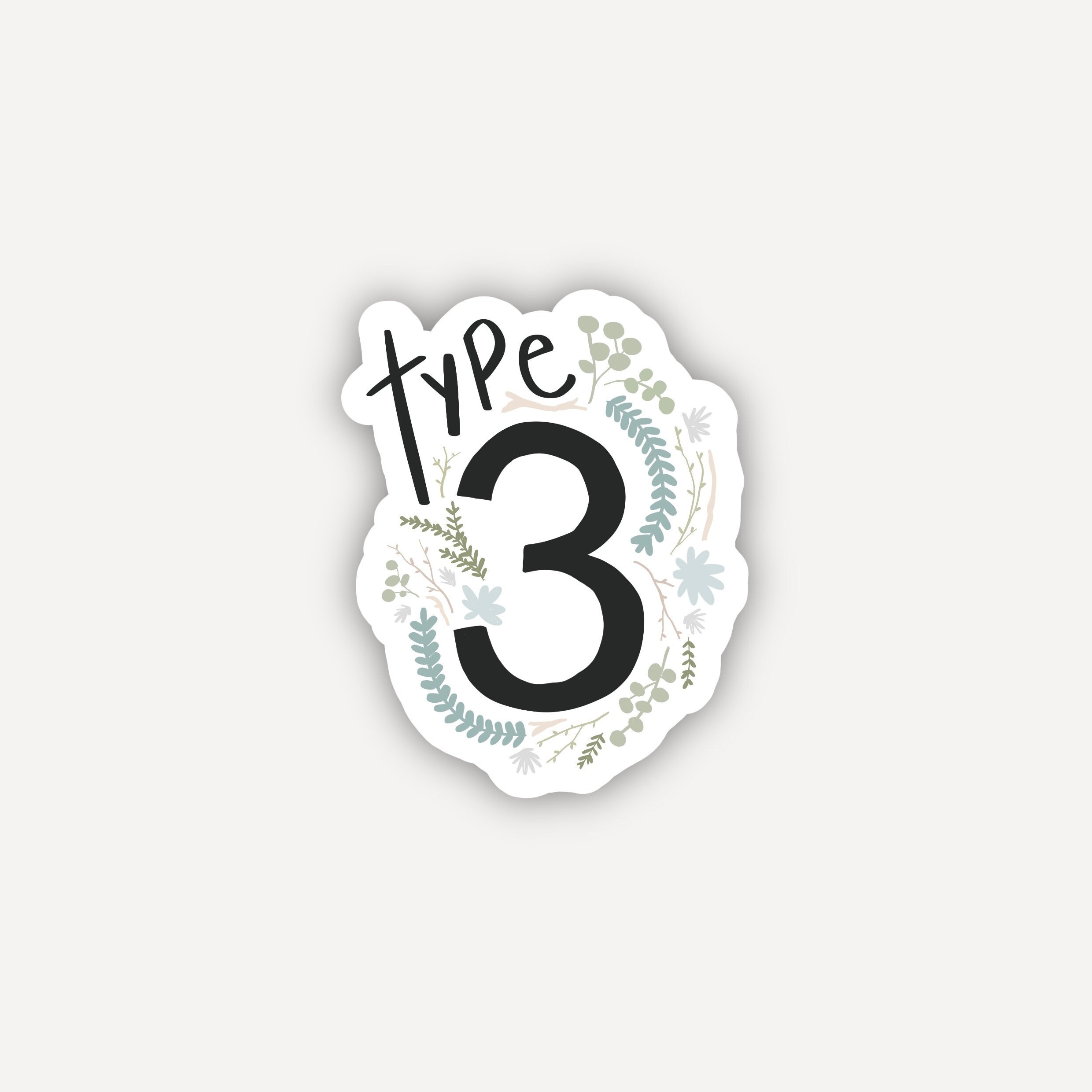 Enneagram Type 3 Sticker || Three Decal || Laptop, Water Bottle ...