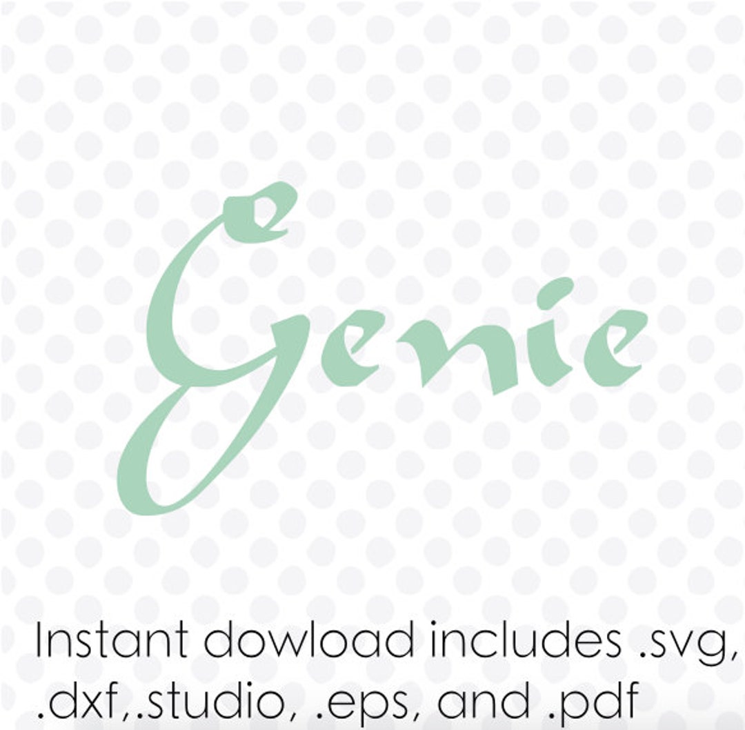 Genie Font Svg File Alphabet Instant Download Zipped .dxf .svg .eps and ...