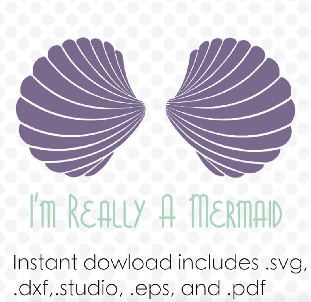 Mermaid Sea Shell Bra Instant Download zipped .eps .dxf .svg - Etsy New ...
