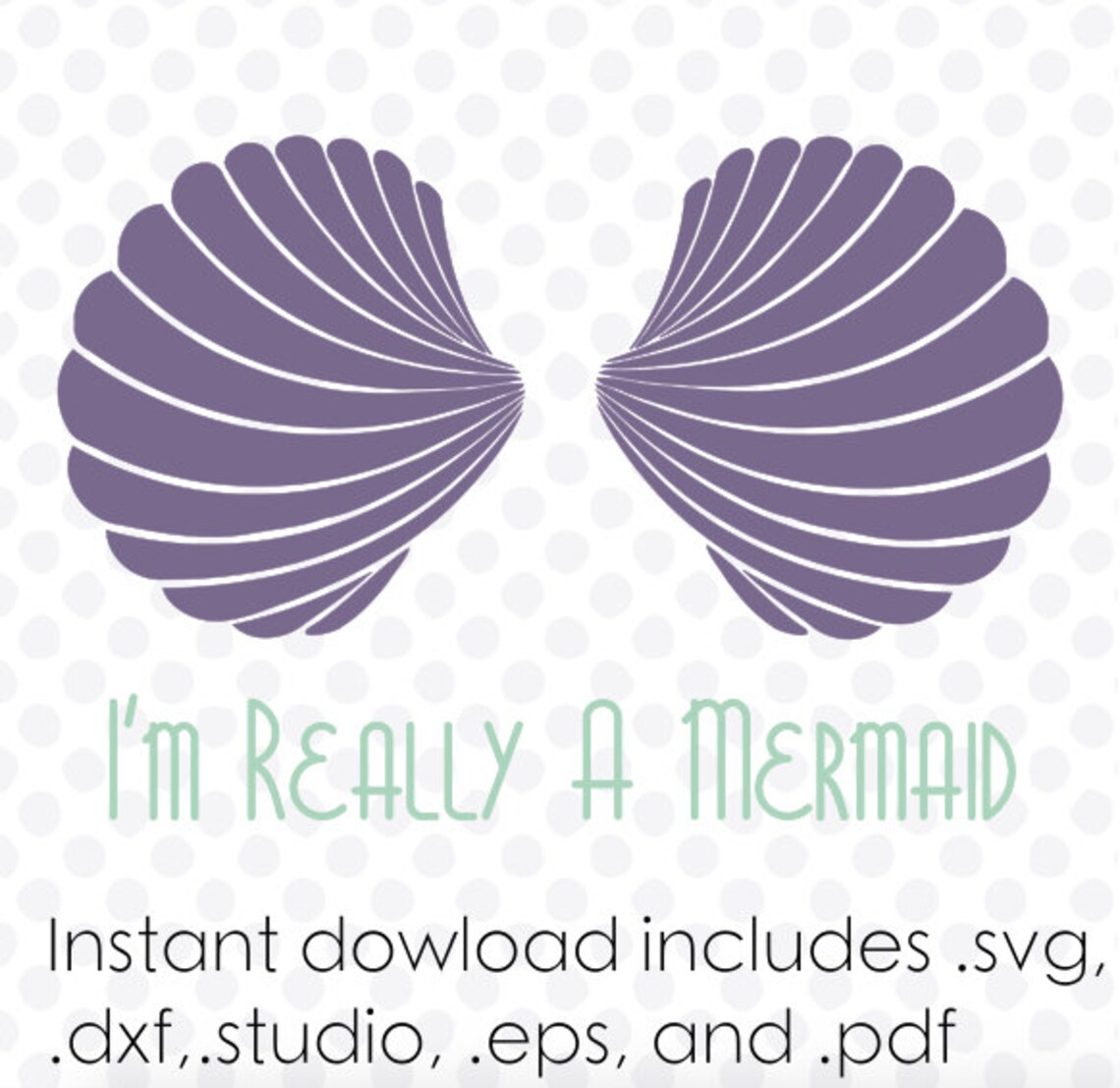 Mermaid Sea Shell Bra Instant Download zipped .eps .dxf .svg - Etsy New ...