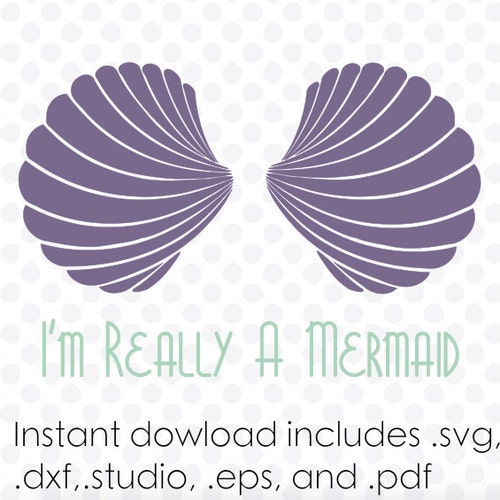 Mermaid Sea Shell Bra Instant Download zipped .eps .dxf .svg - Etsy New ...