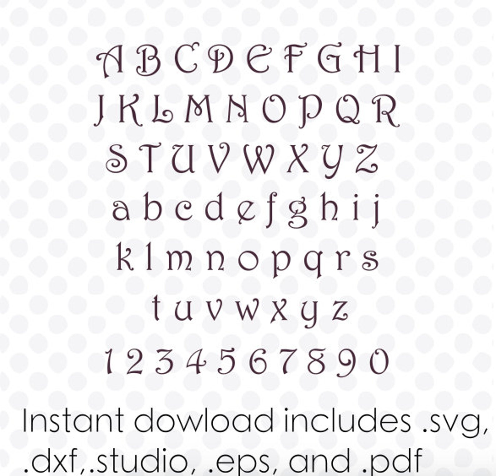 Amanda Font Svg File Alphabet Instant Download Zipped .dxf - Etsy