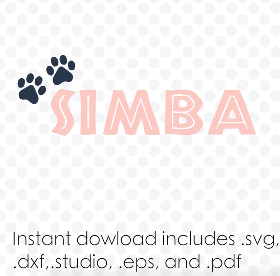 Simba Font Svg File Alphabet Instant Download ( Zipped .dxf .svg .eps ...
