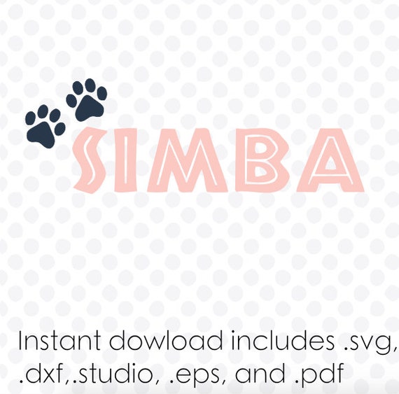 Simba Font Svg File Alphabet Instant Download Zipped .dxf - Etsy