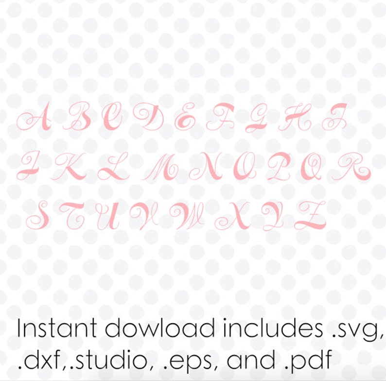 Swirl Font Svg File Alphabet Instant Download Zipped .dxf - Etsy