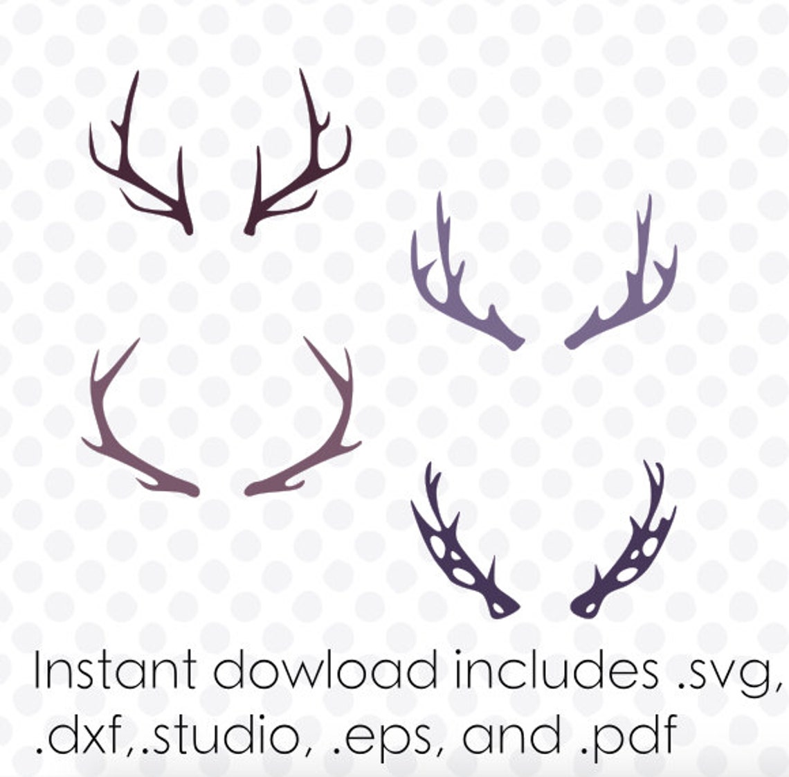 Antler Svg Deer Monogram Frame Instant Download zipped .eps - Etsy