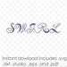 Swirl Font Svg File Alphabet Instant Download ( Zipped .dxf .svg .eps ...
