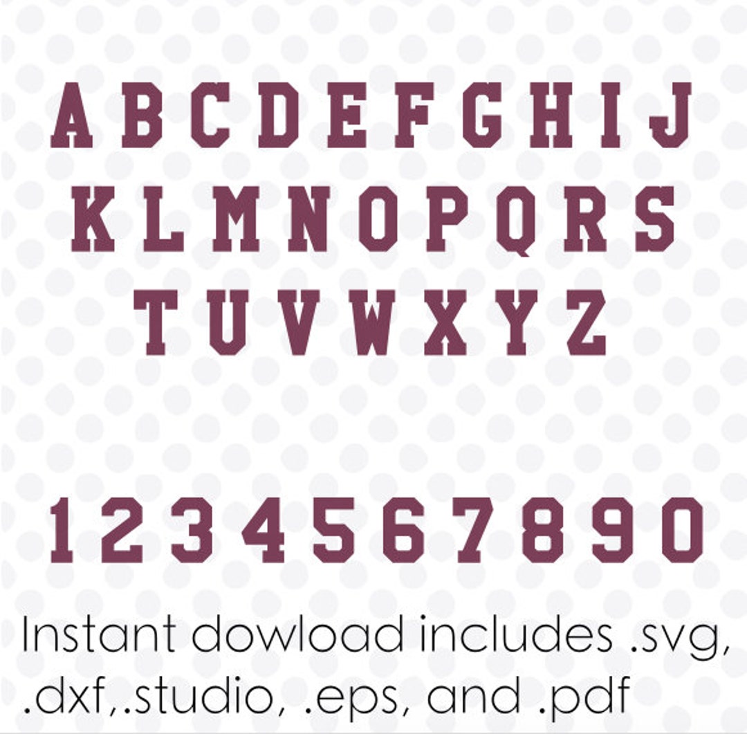Letterman Font File Instant Download ( Zipped .dxf .svg .eps and ...