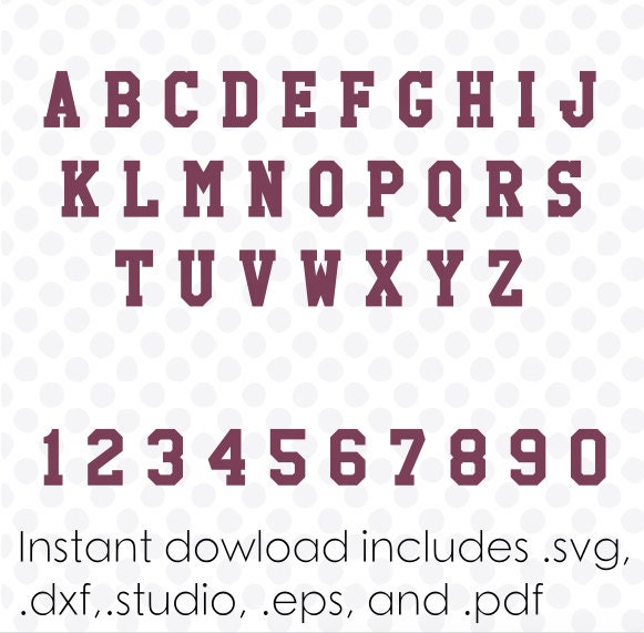Letterman font file instant download zipped .dxf .svg .eps | Etsy