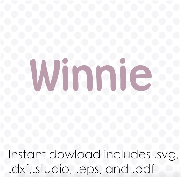 Winnie Font Svg File Alphabet Instant Download Zipped .dxf - Etsy Canada
