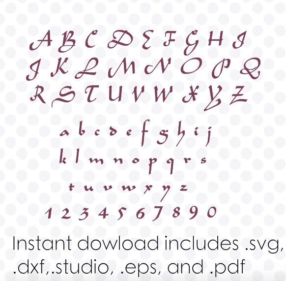 Genie Font Svg File Alphabet Instant Download Zipped .dxf - Etsy UK