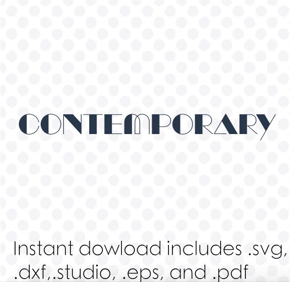 Contemporary font svg file alphabet instant download zipped | Etsy