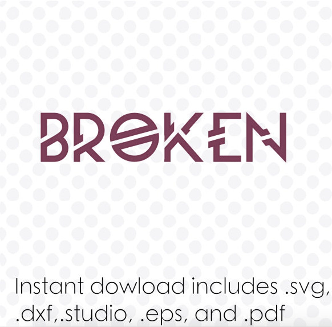Broken Font Svg File Alphabet Instant Download ( Zipped .dxf .svg .eps ...