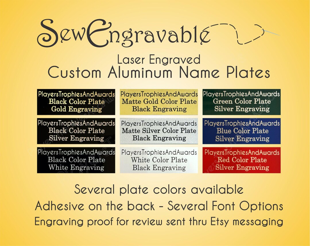 Nameplate .75" X 2.75 Metal Engraved Name Plate Custom Laser Engraving ...