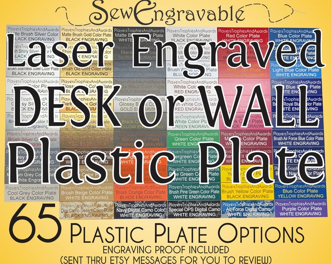 Engraved Name Plate THIN PLASTIC Name Tag Custom Laser Engraving Sign ...