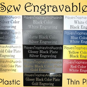 Engraved Name Plate THIN PLASTIC Name Tag Custom Laser Engraving Sign ...
