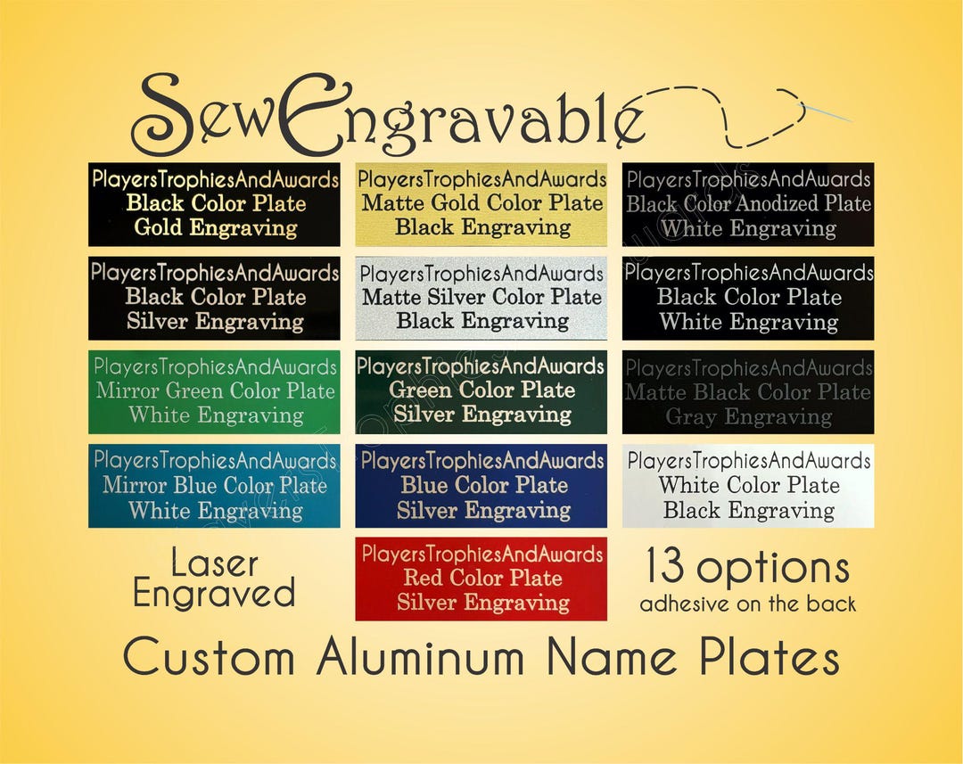 Custom Engraved Metal Name Plate Laser Engraving Variety of Sizes ...