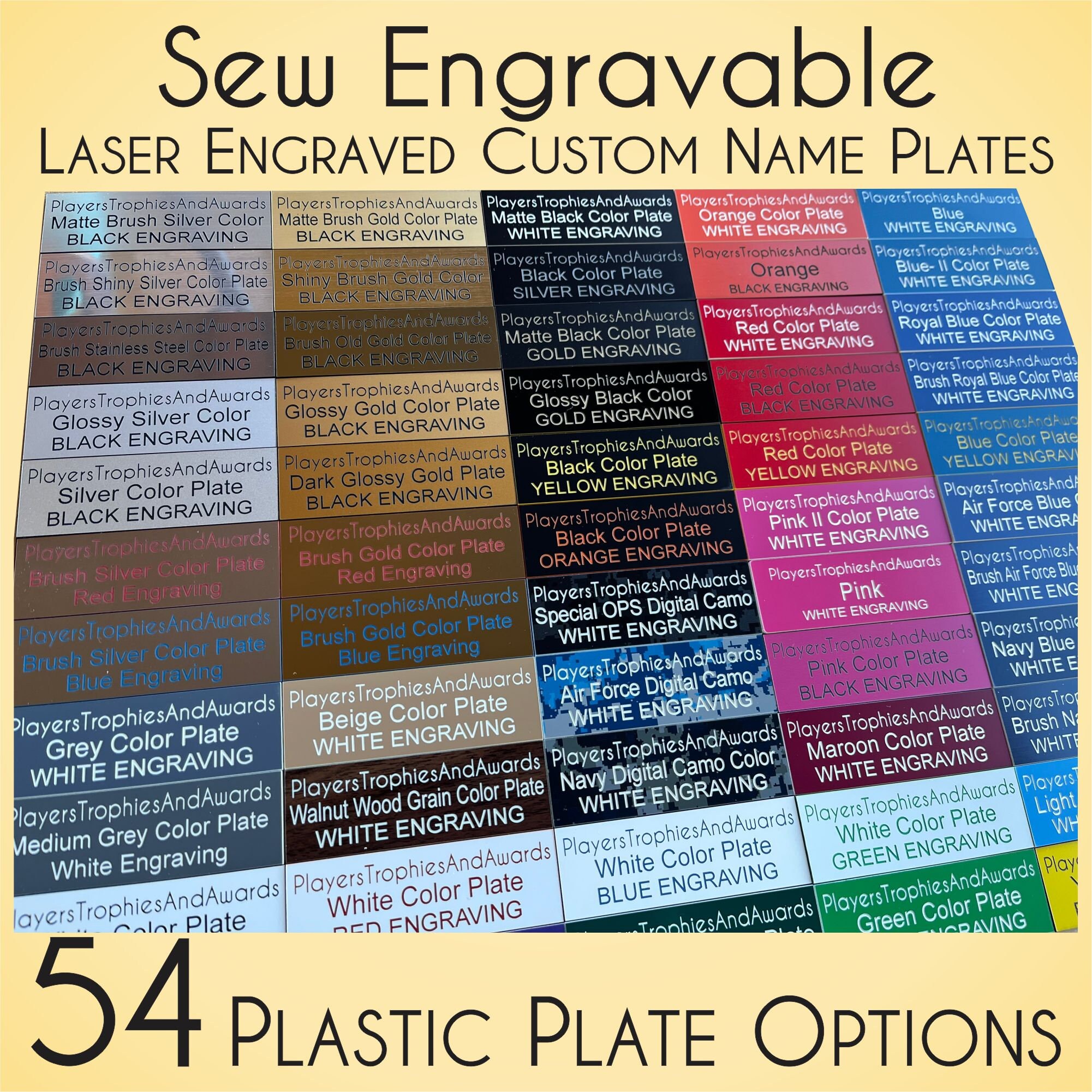 Custom PLASTIC Name Plate 1 Inch Tall Variety of Sizes - Etsy