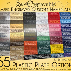 Custom PLASTIC Name Plate 1 Inch Tall Variety of Sizes Personalized ...