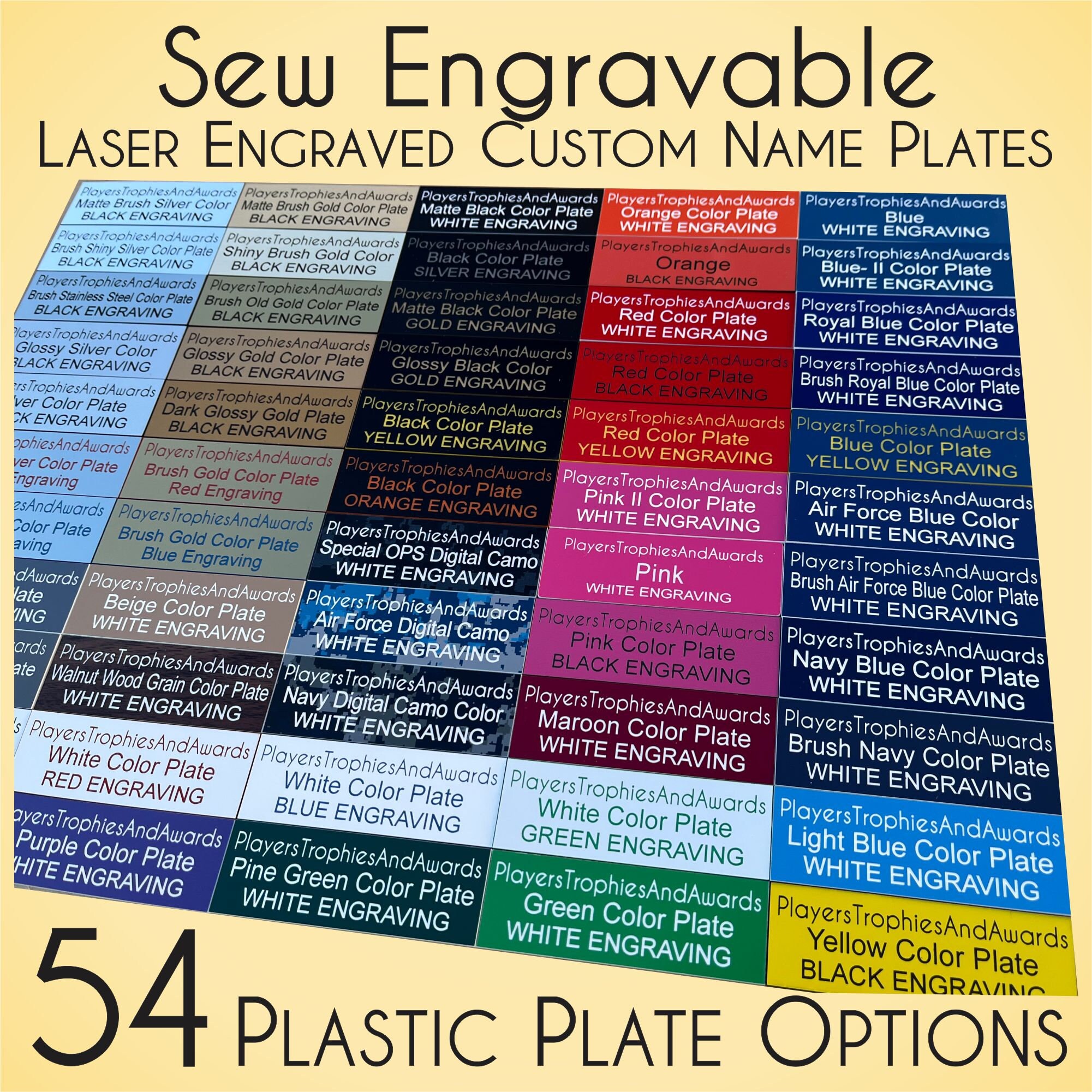 Custom PLASTIC Name Plate 1 Inch Tall Variety of Sizes - Etsy