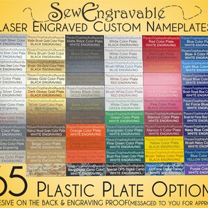 Custom PLASTIC Name Plate 1 Inch Tall Variety of Sizes Personalized ...
