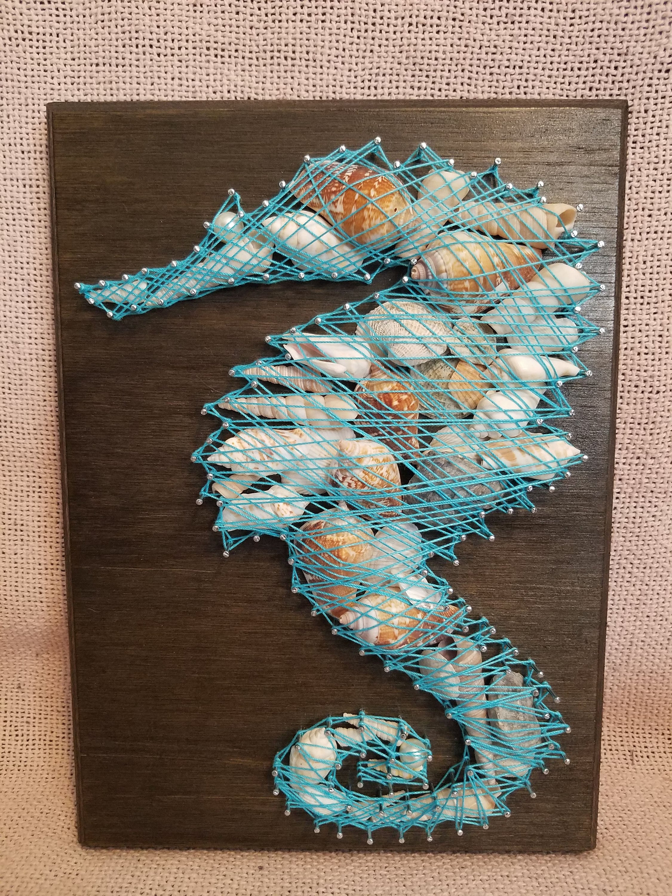 Seahorse W/ Seashells String Art - Etsy