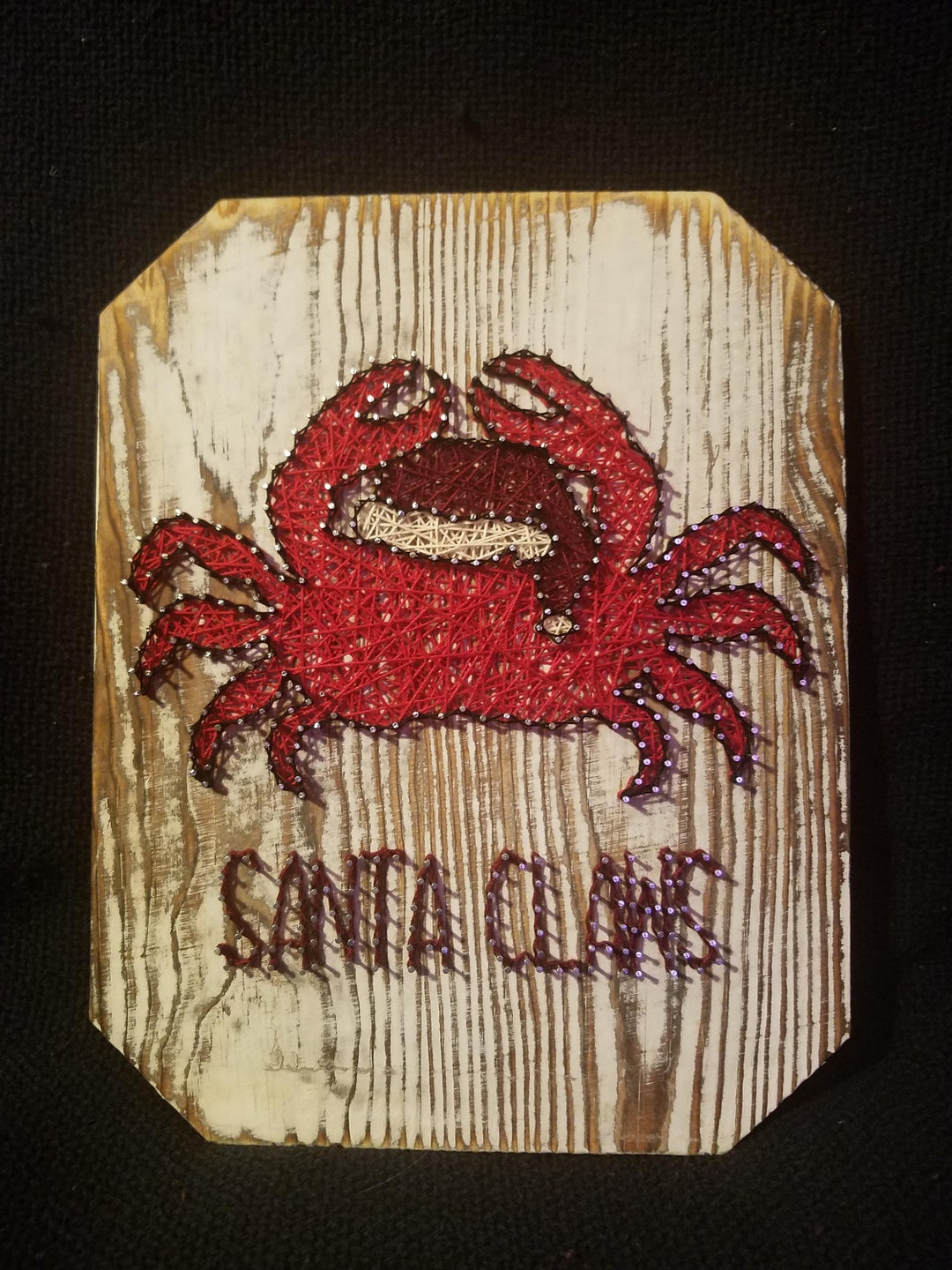 Christmas Crab String Art Wall Decor ("santa Claws") - Etsy