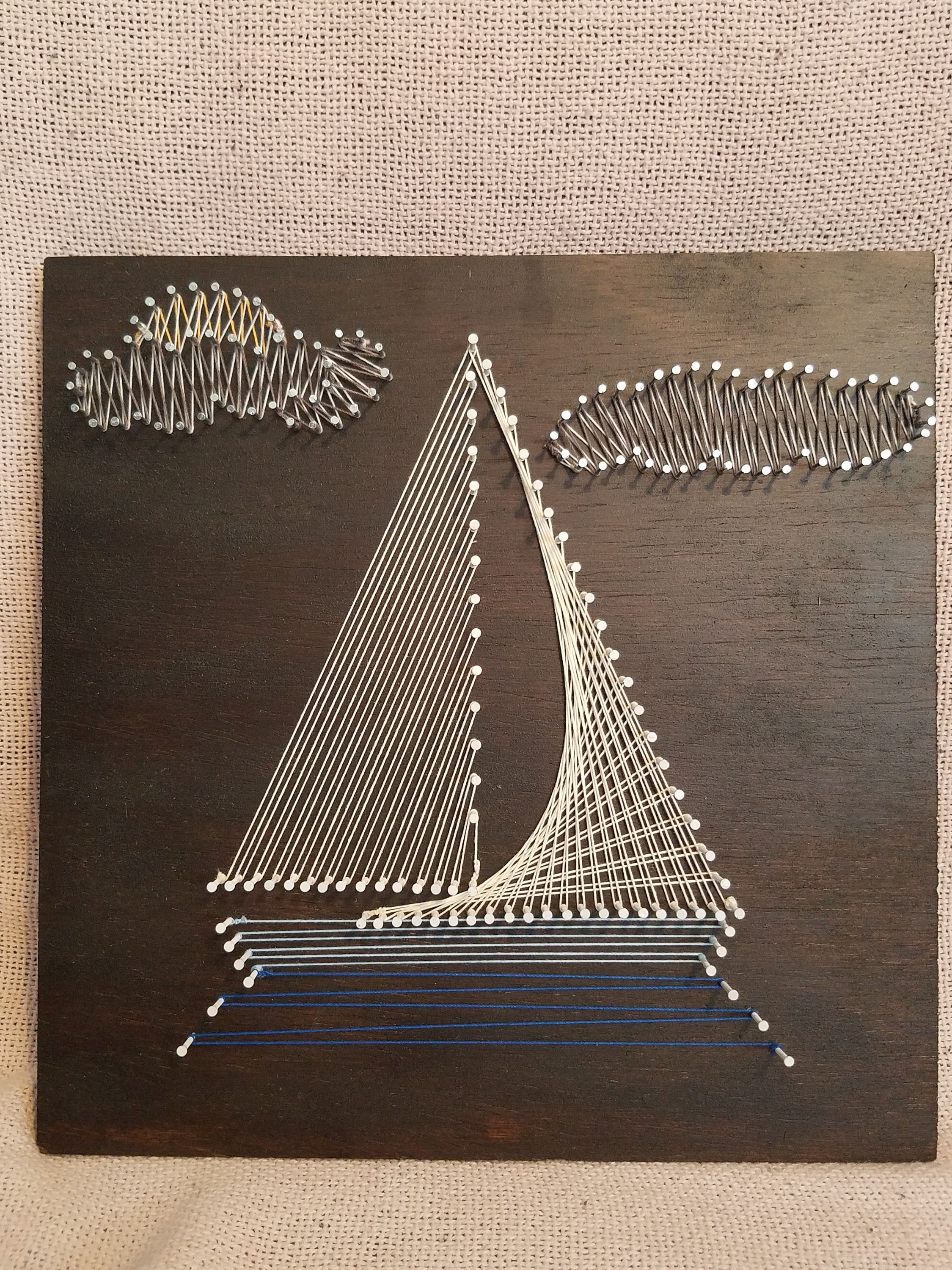 Sail Boat String Art Sign Etsy