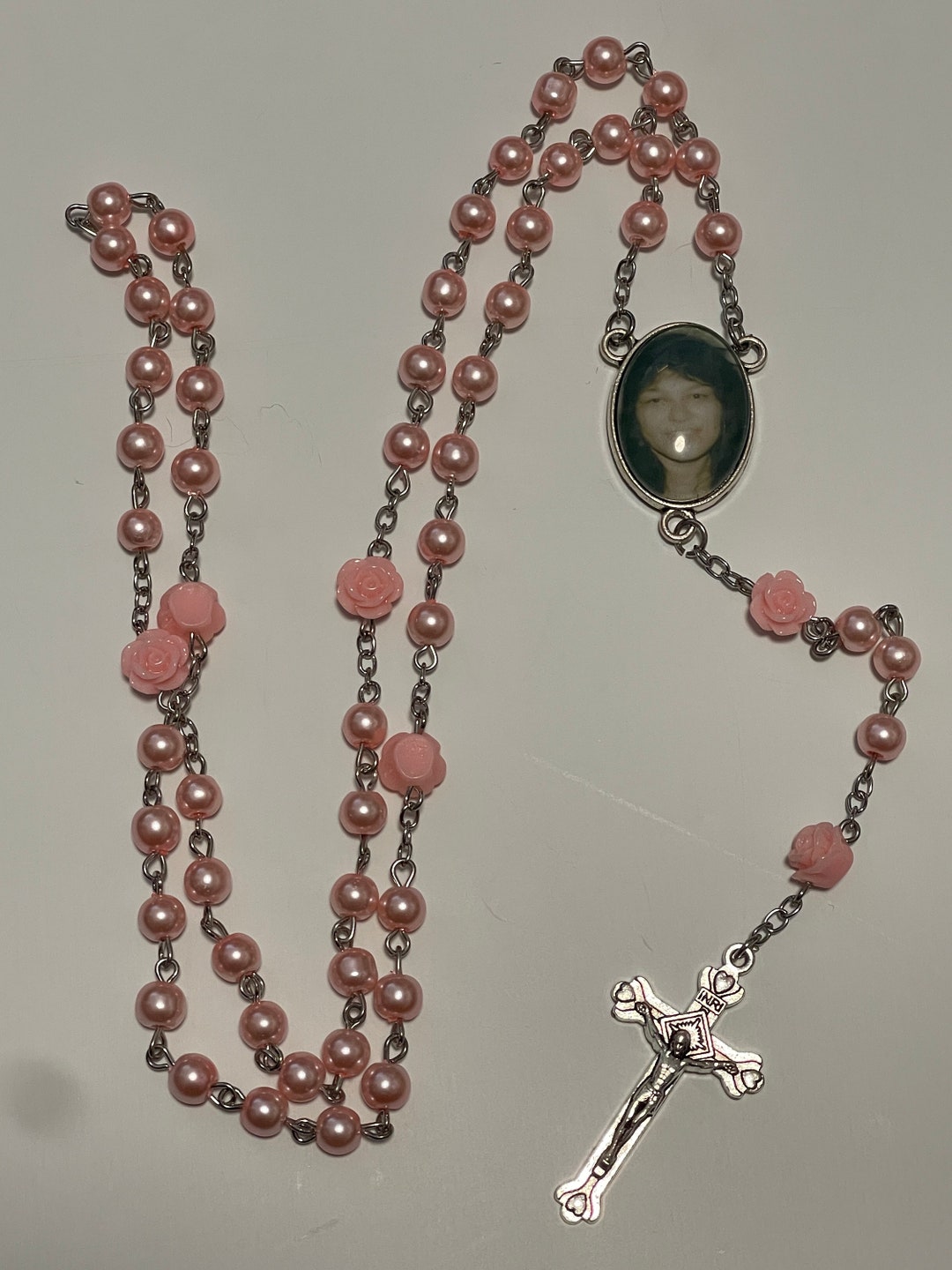 Custom Photo Rosary, Cross. Multiple Color Options. Rosaries, Memorial ...