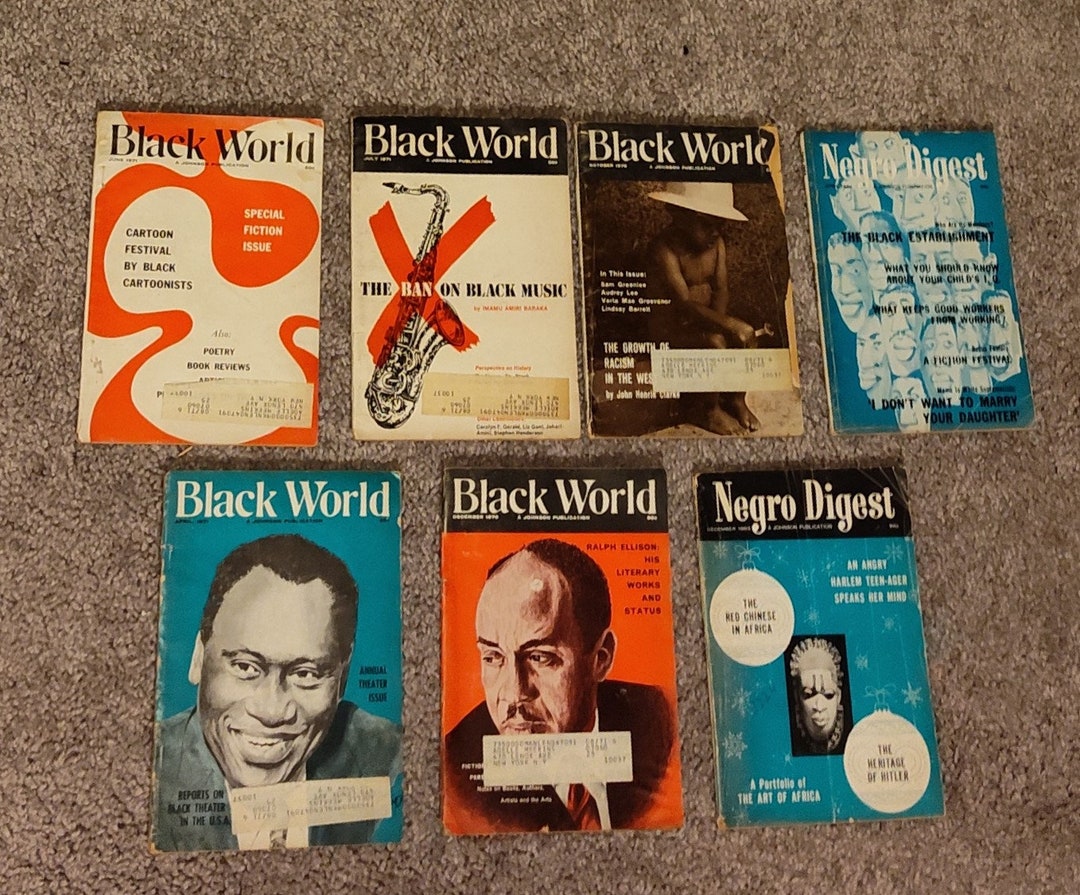 Vintage Lot of 7 Rare Magazine 6 Black World Magazine 1963 - 1971, & 1 ...