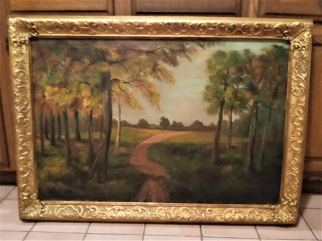 Antique Landscape Painting, Oil on Canvas, by Clara Inness, Size 24 X ...