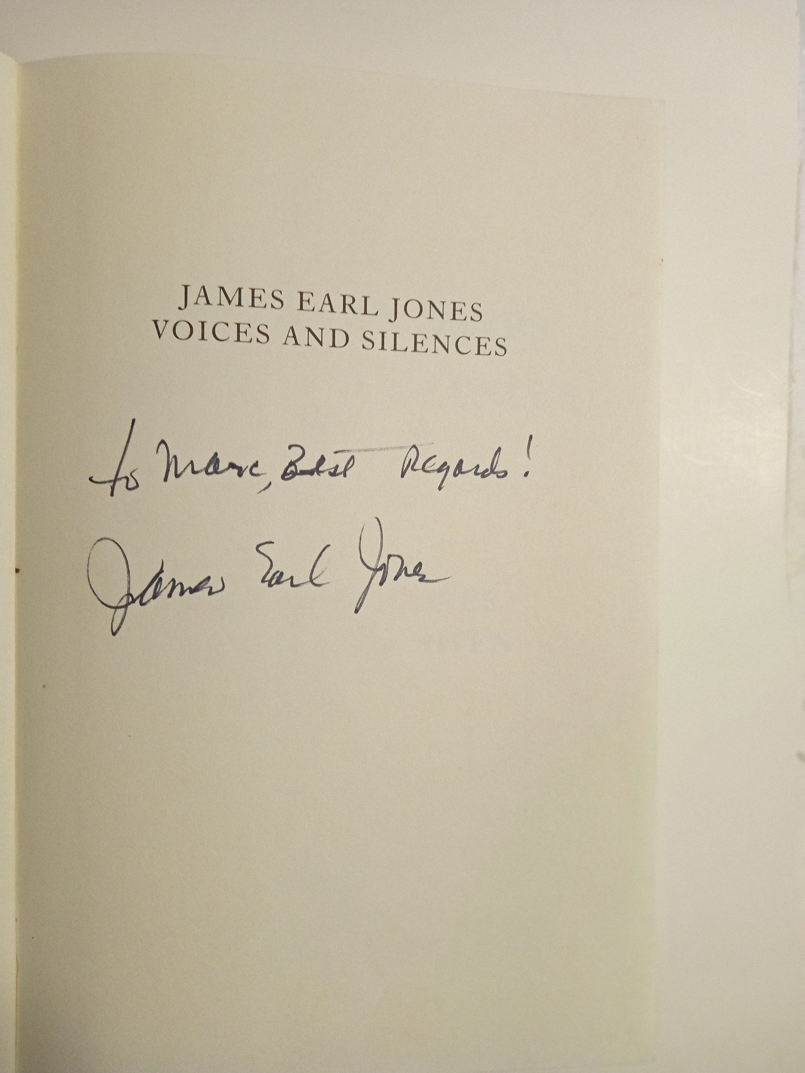 James Earl Jones and Penelope Niven - Voices and Silences, 1st Ed ...