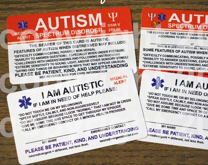 Autism Alert Card - Etsy