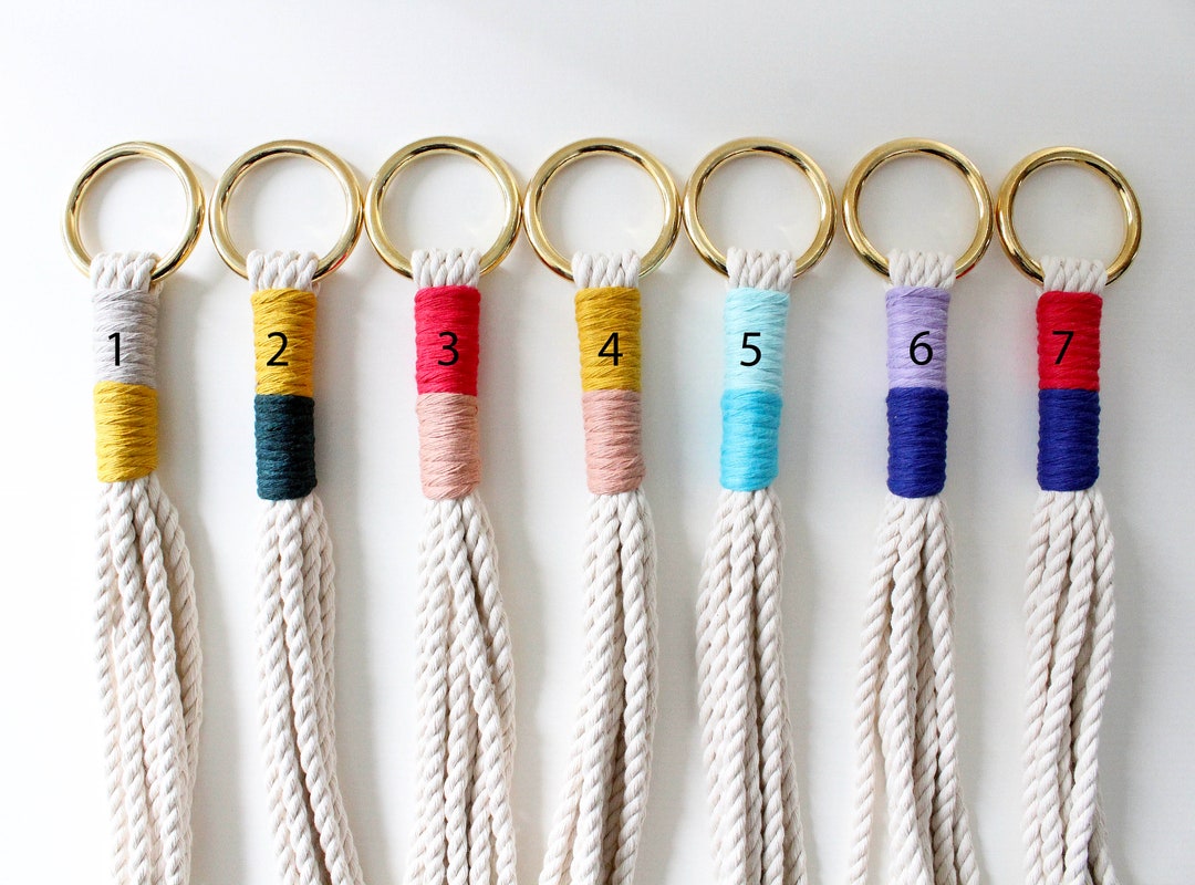 Handmade Color Block Macrame Plant Hanger: 100% Cotton Rope, 36 Inch - Etsy