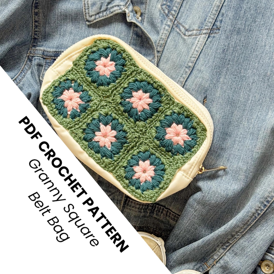 Granny Square Crochet Belt Bag PATTERN With Video (PDF) - Etsy