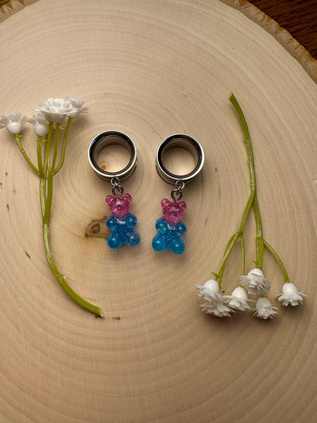 2pc - Cute Pink/blue Gummy Bear Plugs - Etsy