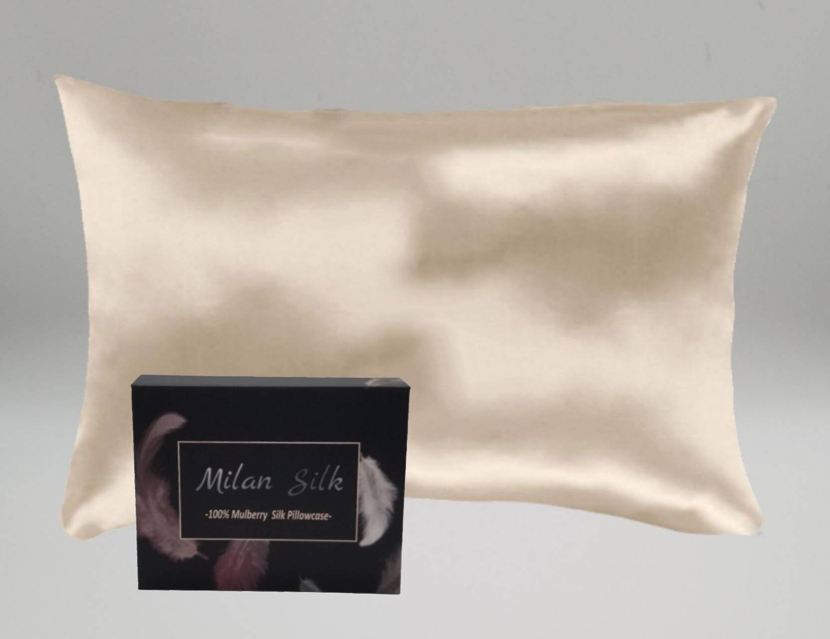 100 Mulberry Silk Pillowcase 22 Momme Standard Queen Champagne