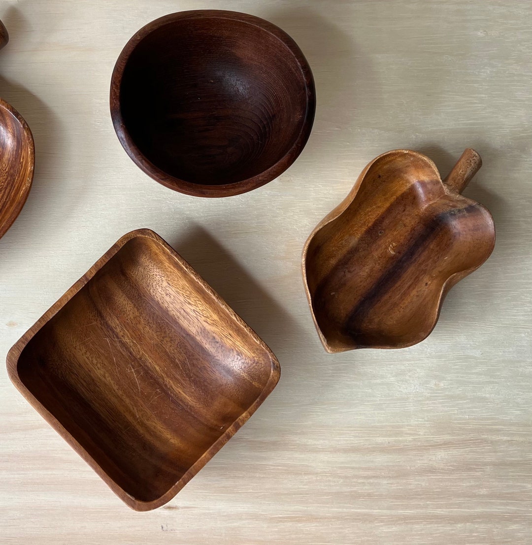 Vintage Monkey Pod Bowls - Set of 3; Assorted Sizes - Etsy