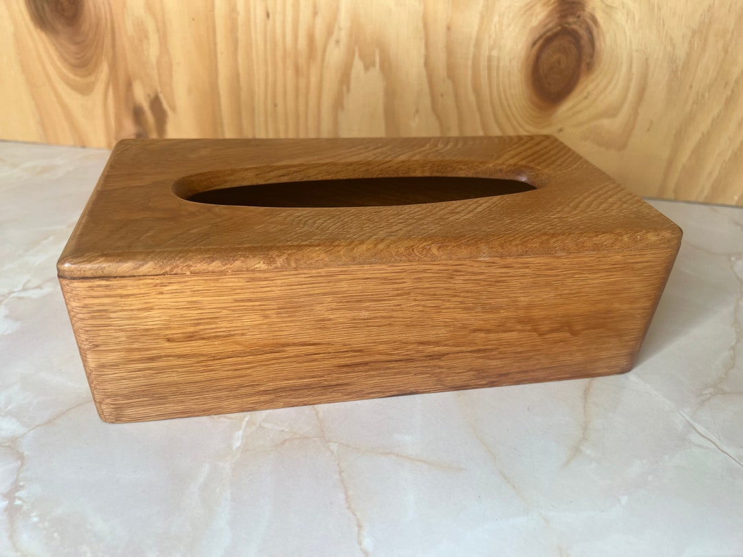 Vintage Oak Wood Tissue Box Cover - Etsy