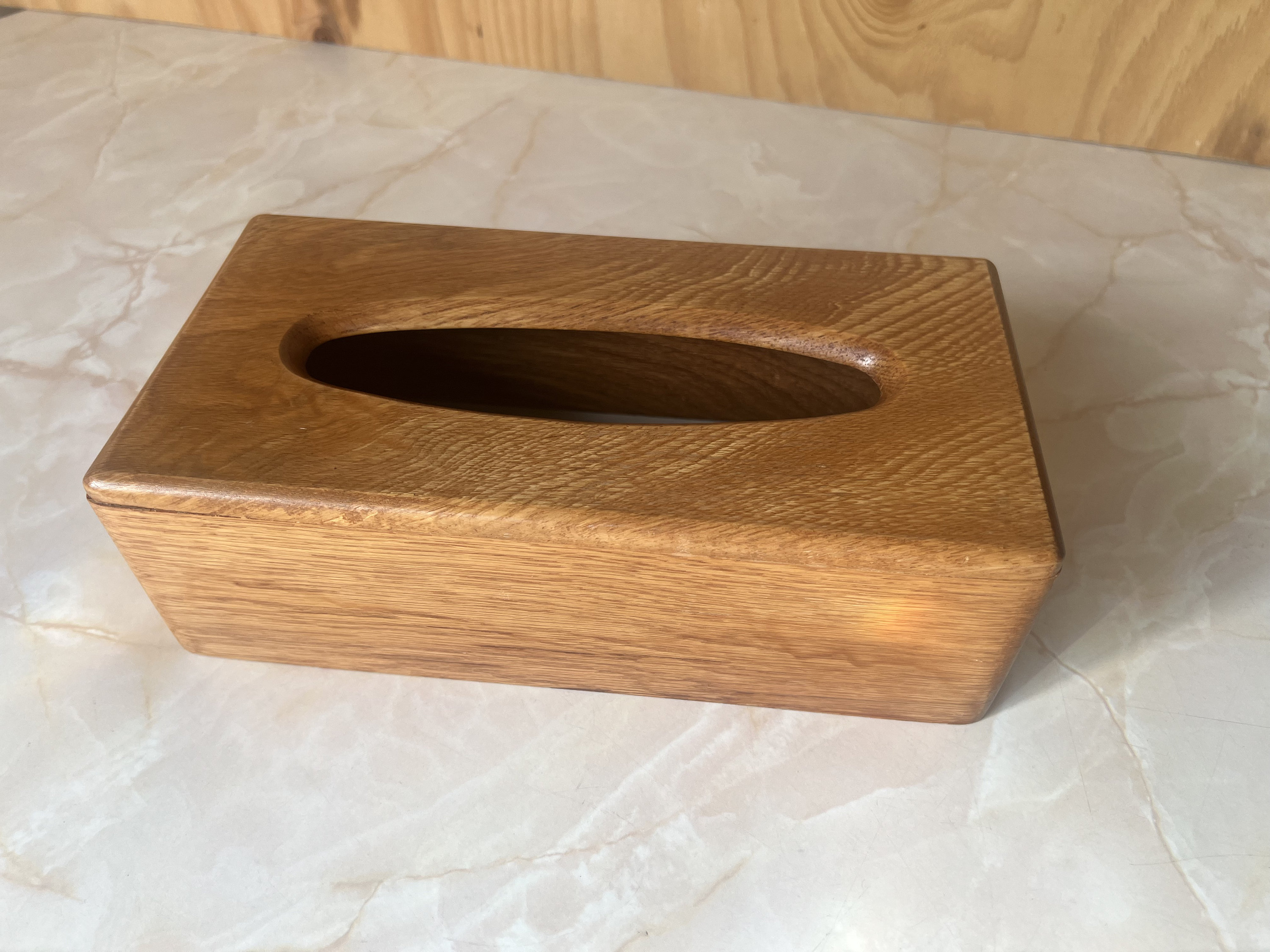 Vintage Oak Wood Tissue Box Cover - Etsy