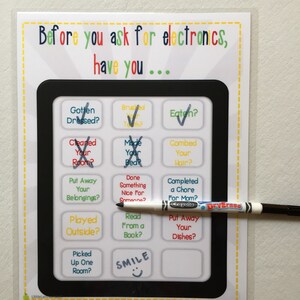 Digital Download Summer Electronics Checklist, Diy, Screen Time, Kids ...