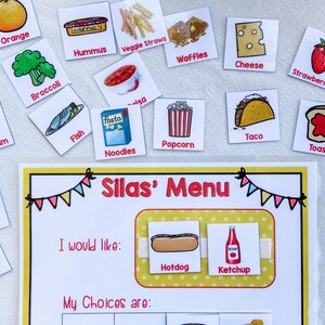 Digital Download Food Choice Board, Menu, Visual, Autism, Adhd, Speech ...