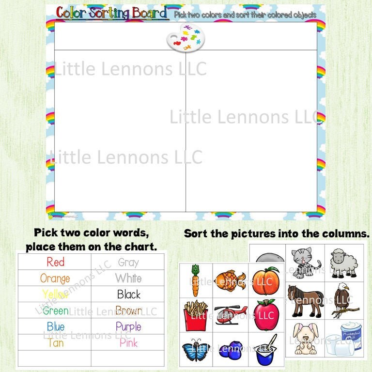 Color Sorting Digital Download Homeschool Activity | Etsy